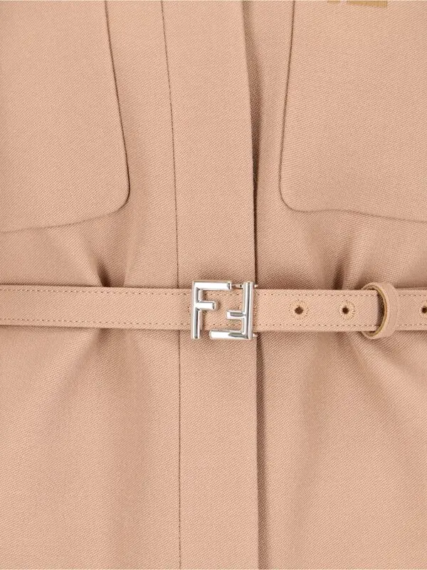 Fendi Collared Belted Coat