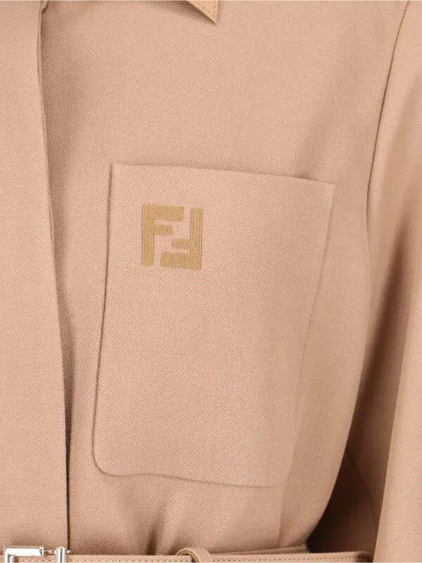 Fendi Collared Belted Coat