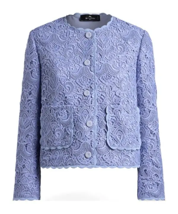Etro Floral Macramé Jacket - Blue