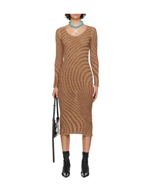 Acne Studios Pattern Dress - Brown