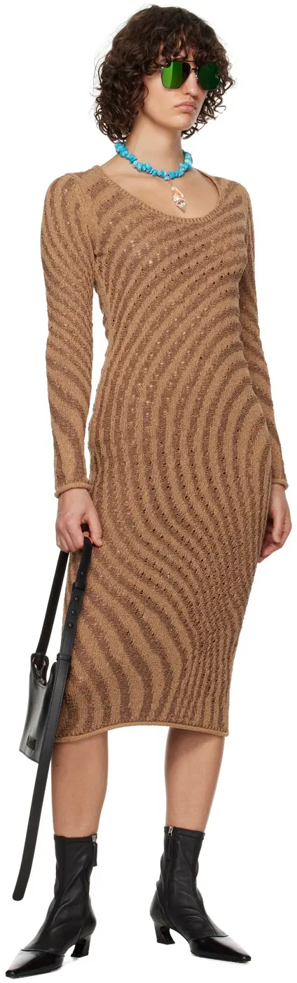 Acne Studios Ribbed Knit Pattern Dress