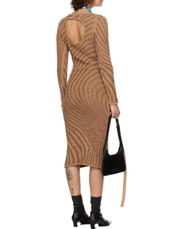 Acne Studios Ribbed Knit Pattern Dress