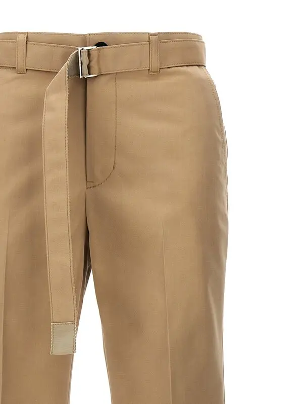 Sacai Flared Belted Trousers - Brown