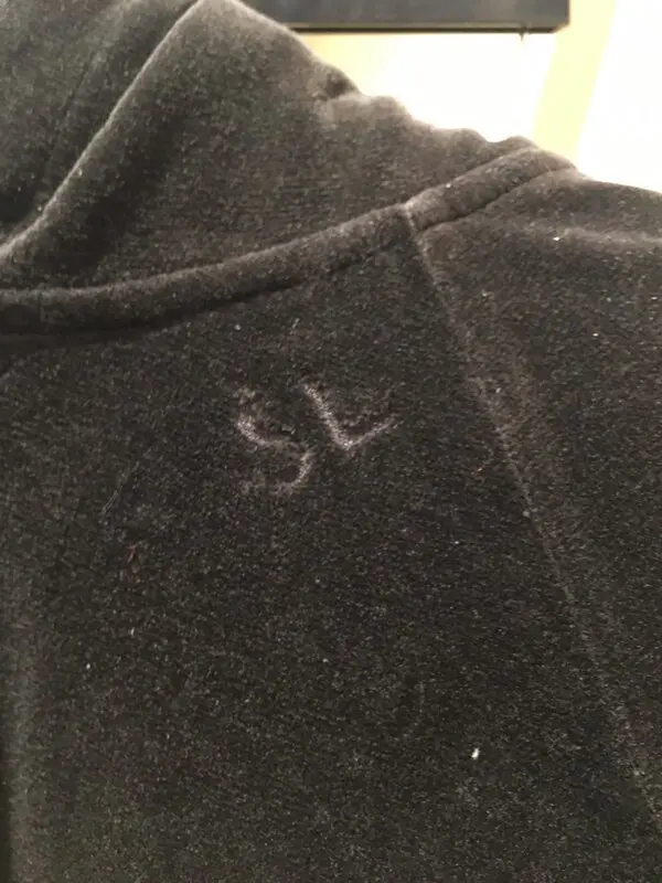 Saint Laurent Distressed Velvet Drawstring Hoodie