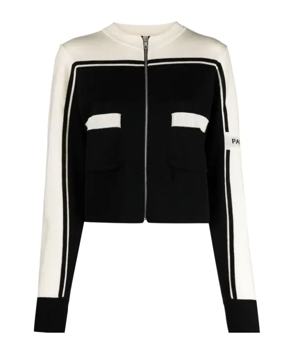 Palm Angels Logo Intarsia Zipped Cardigan