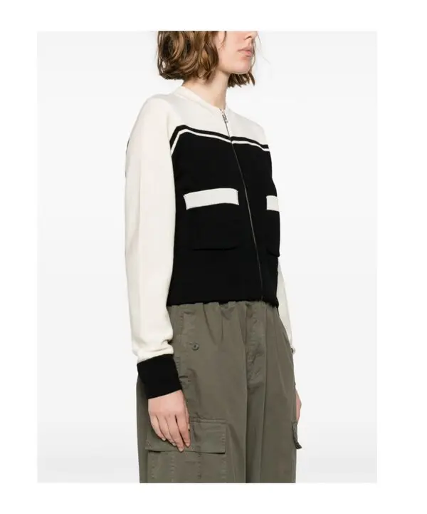 Palm Angels Logo Intarsia Zipped Cardigan