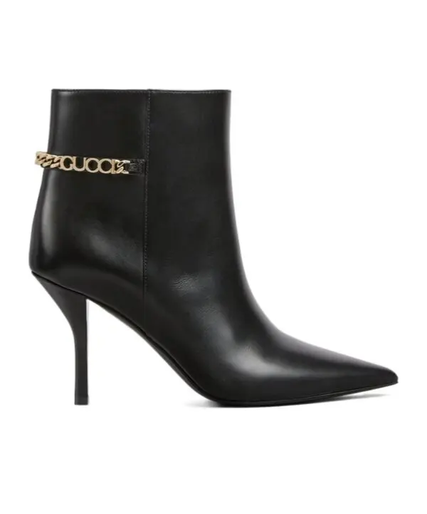 Gucci Logo Plaque Pointed Toe Ankle Boots