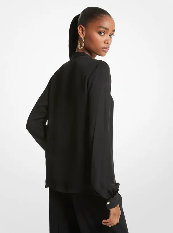 Michael Kors Pleated Ruffle Buttoned Shirt