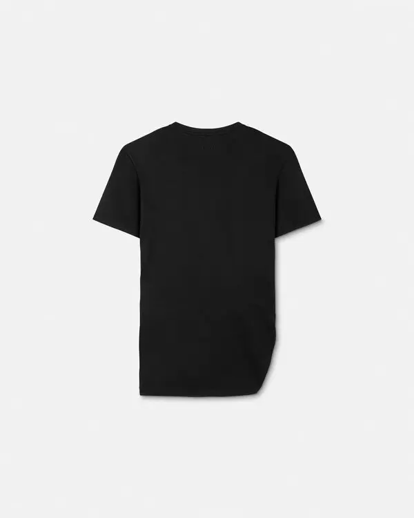 Versace Safety Pin Detailed Short-sleeved Top - Black