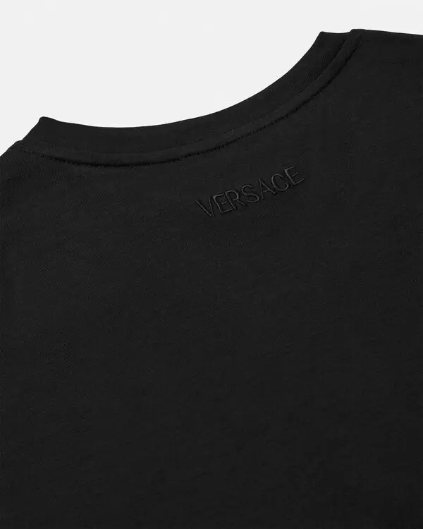 Versace Safety Pin Detailed Short-sleeved Top - Black