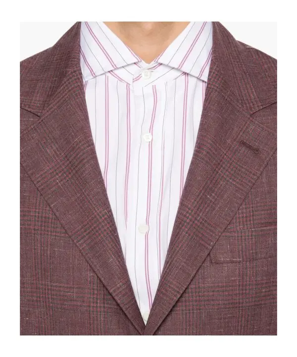 Brunello Cucinelli Prince Of Wales Blazer - Red