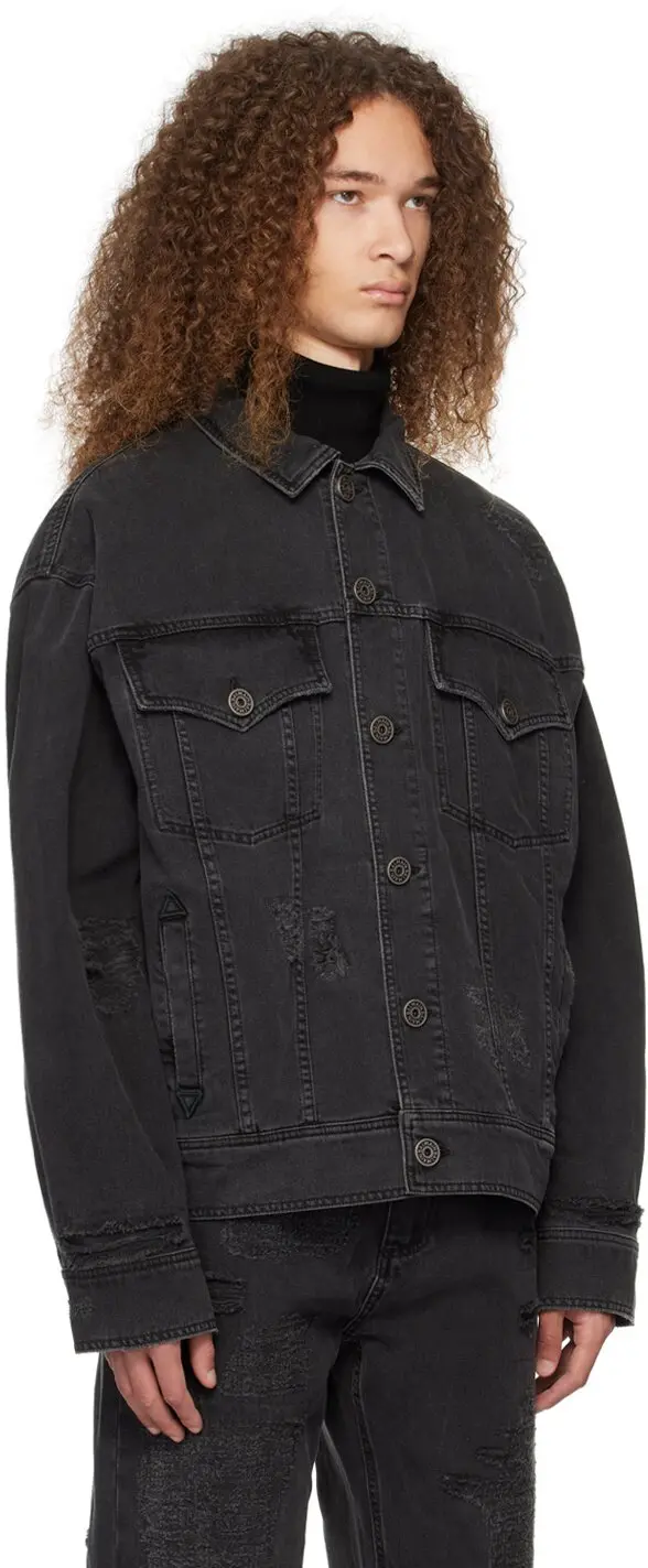 Balmain Distressed Denim Jacket