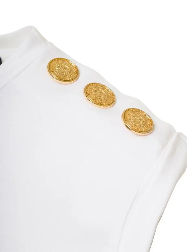 Balmain Logo Print Sleeveless Tank Top - White