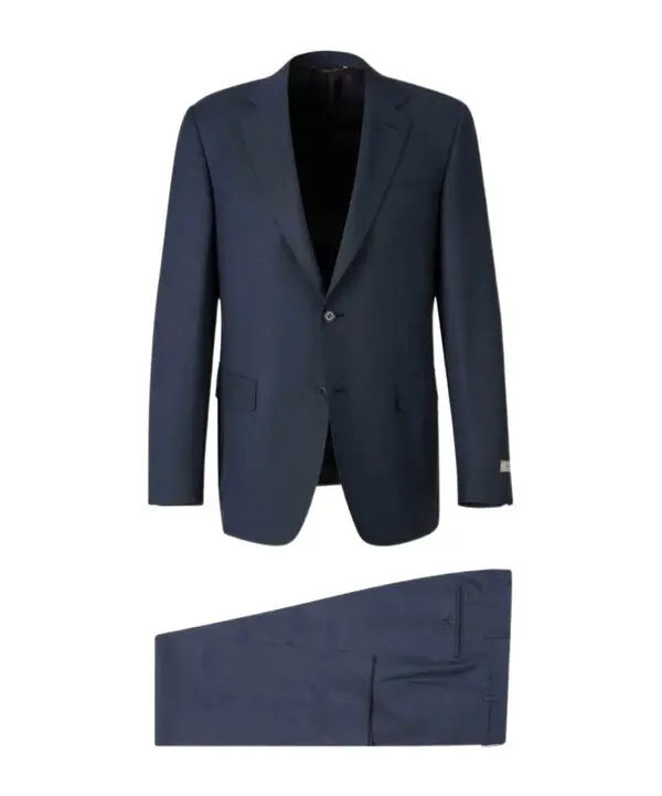 Canali Straight Two-button Wool Suits - Black