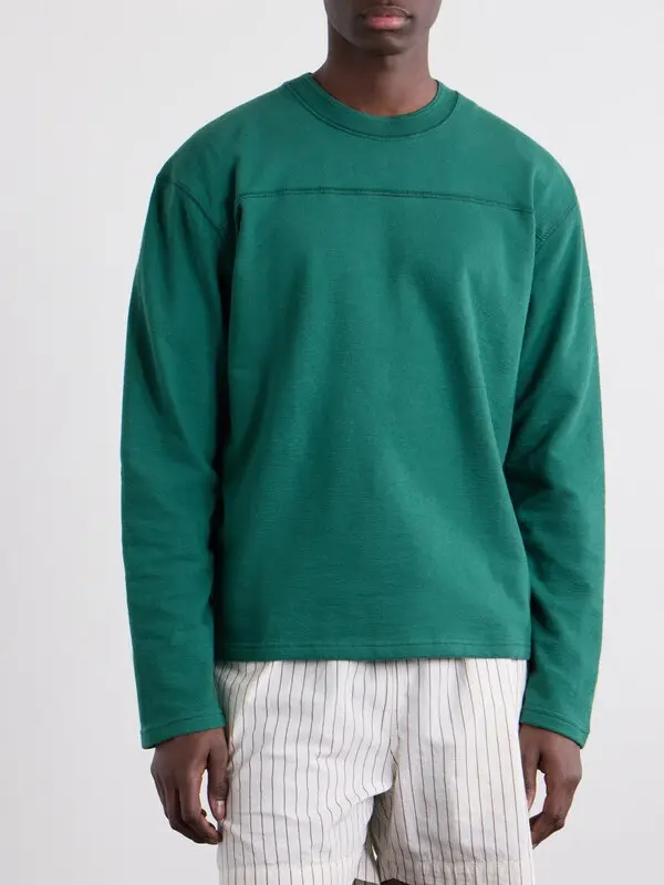 DRAKE'S 77 Appliquéd Cotton-jersey T-shirt
