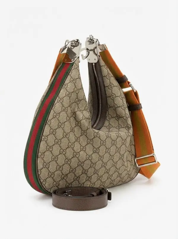 Gucci Gg-monogram Large Shoulder Bag - Brown