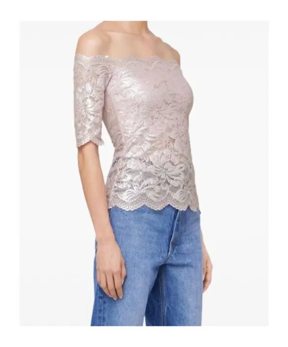 Rabanne Scalloped Edge Lace Off-the-shoulder Top - White