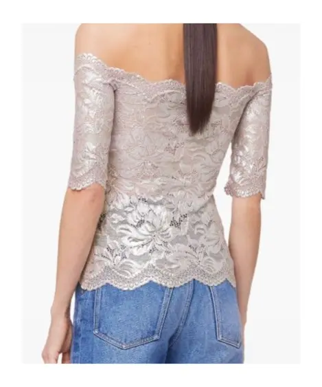 Rabanne Scalloped Edge Lace Off-the-shoulder Top - White