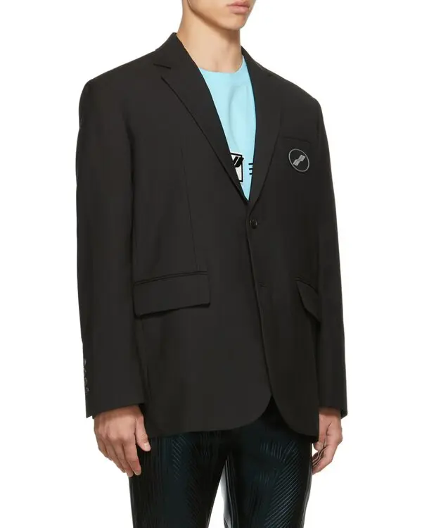 We11Done Logo-patch Long Sleeved Oversized Blazer