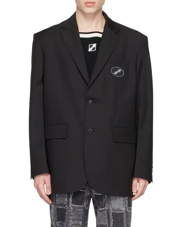 We11Done Logo-patch Long Sleeved Oversized Blazer