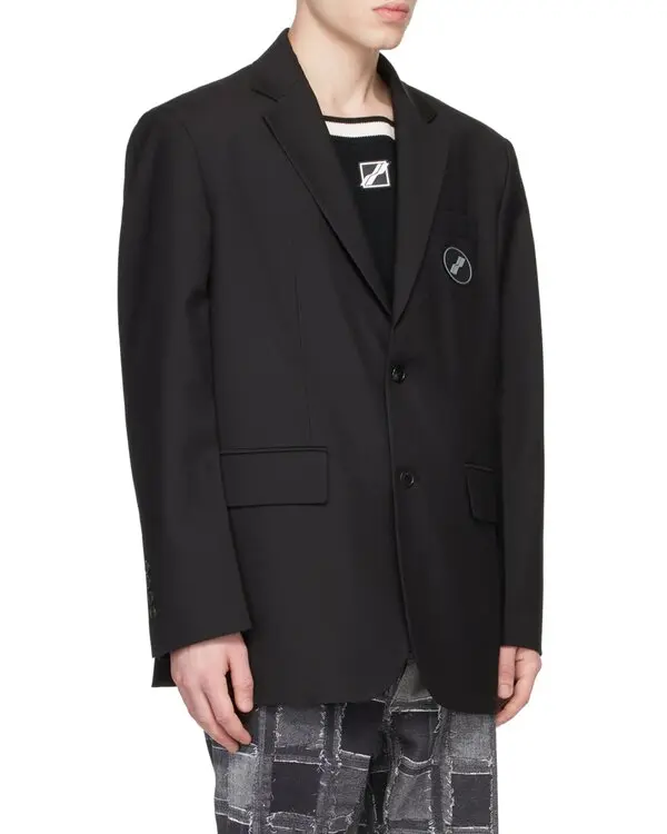 We11Done Logo-patch Long Sleeved Oversized Blazer