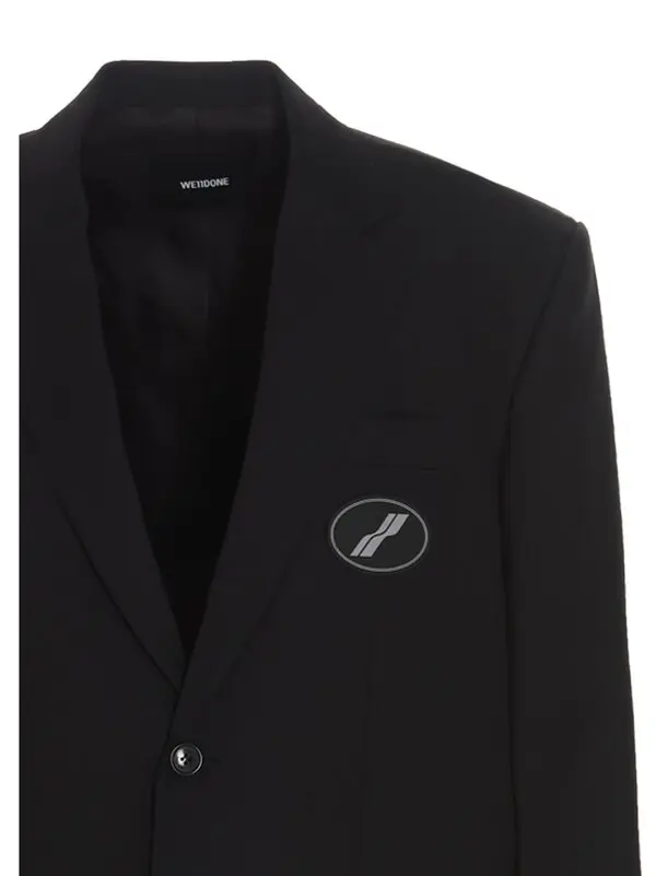 We11Done Logo-patch Long Sleeved Oversized Blazer