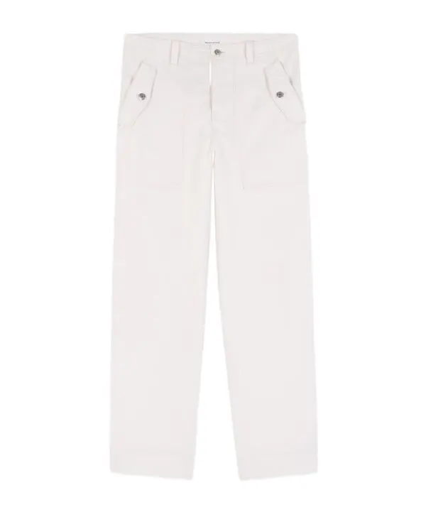 Maison Kitsuné Logo Patch Straight-leg Jeans - White