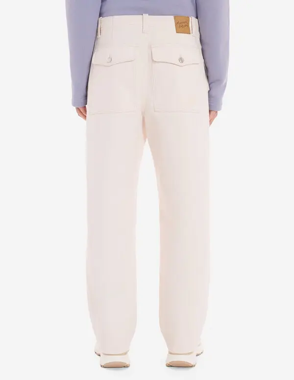 Maison Kitsuné Logo Patch Straight-leg Jeans - White