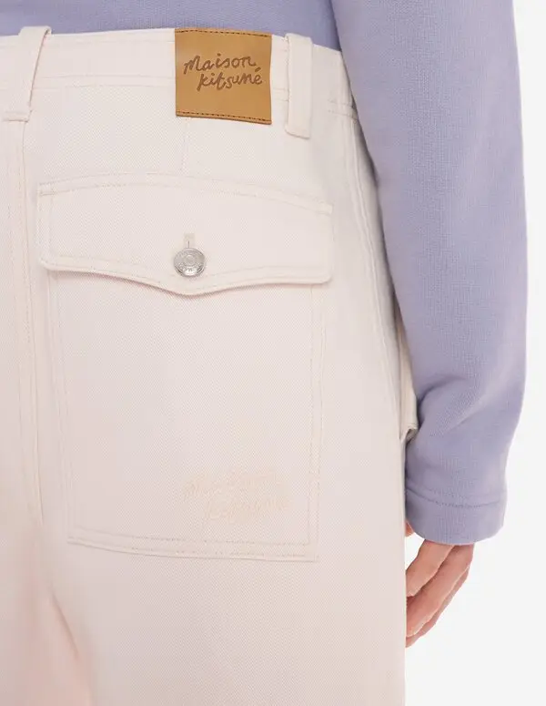 Maison Kitsuné Logo Patch Straight-leg Jeans - White