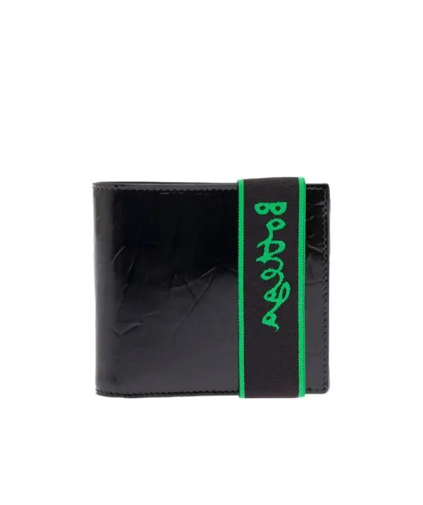 Bottega Veneta Embroidered Logo Folded Wallet - Black