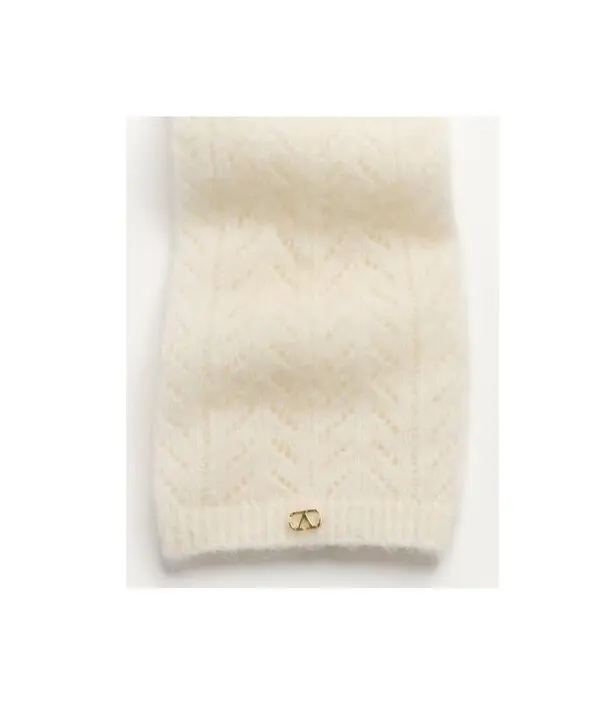 Valentino Garavani Knee High Socks With Vlogo Detail - Ivory
