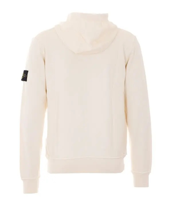 Stone Island Zip-up Drawstring Hoodie - Ivory