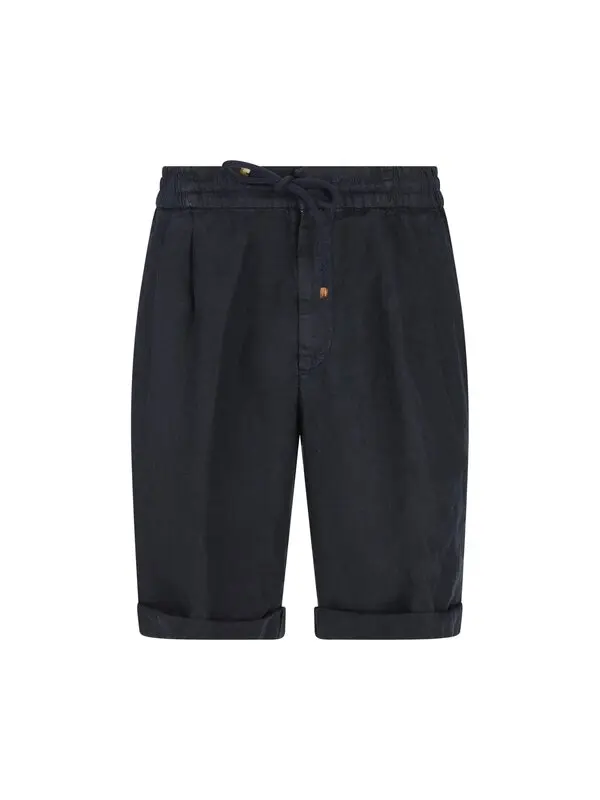 Brunello Cucinelli Drawstring Knee-length Shorts - Navy