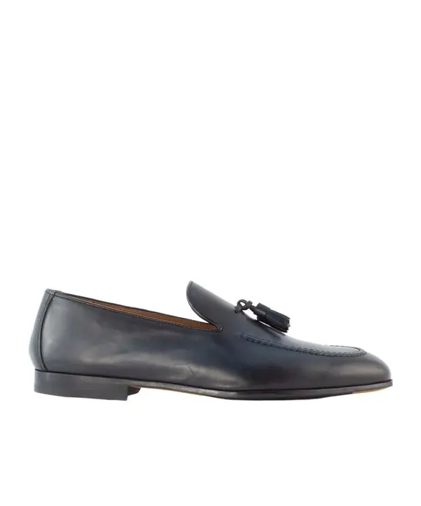 DOUCAL'S Tassel Detailed Leather Loafers - Black