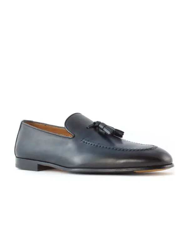 DOUCAL'S Tassel Detailed Leather Loafers - Black