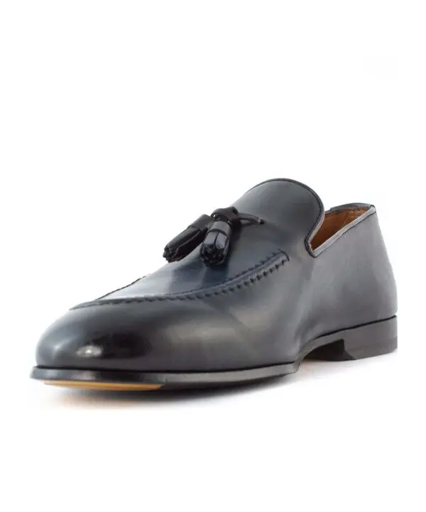 DOUCAL'S Tassel Detailed Leather Loafers - Black