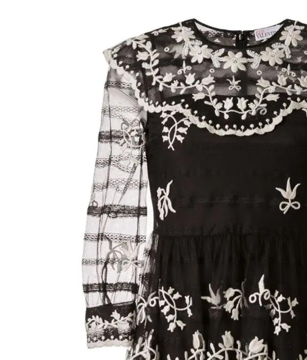 Red Valentino Embroidered Lace Dress