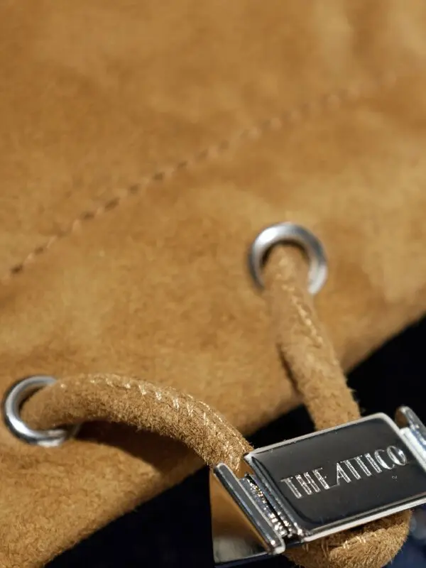 Attico Stand-up Collar Suede Jacket - Sandy