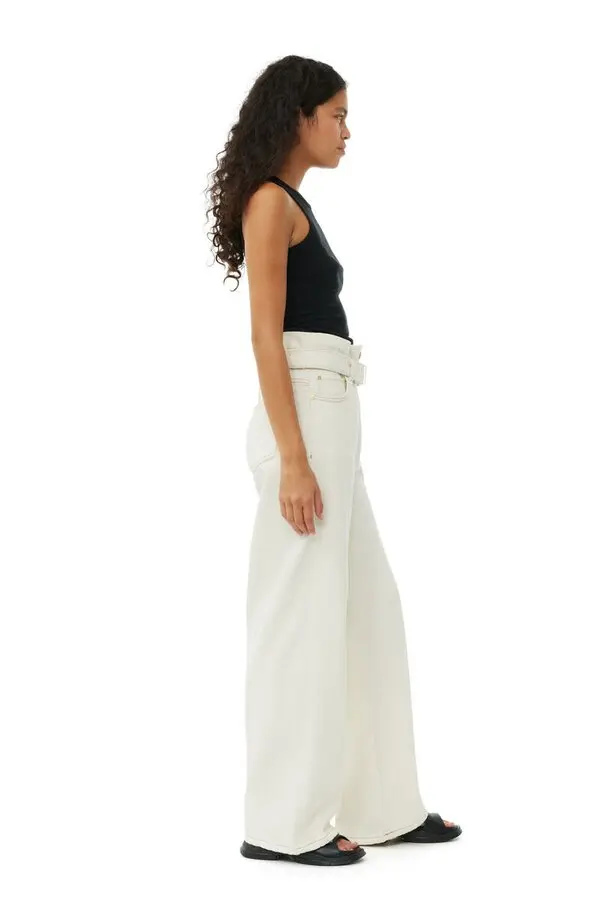 GANNI High Waisted Wide Leg Jeans