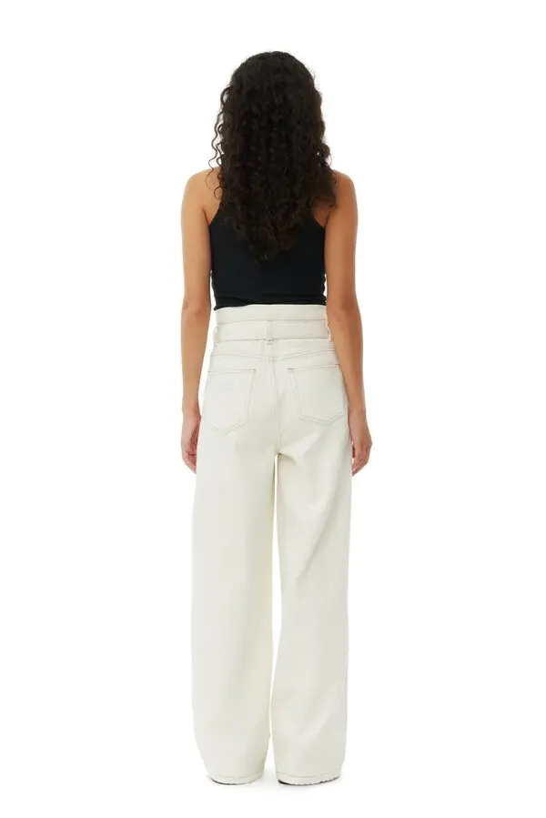 GANNI High Waisted Wide Leg Jeans
