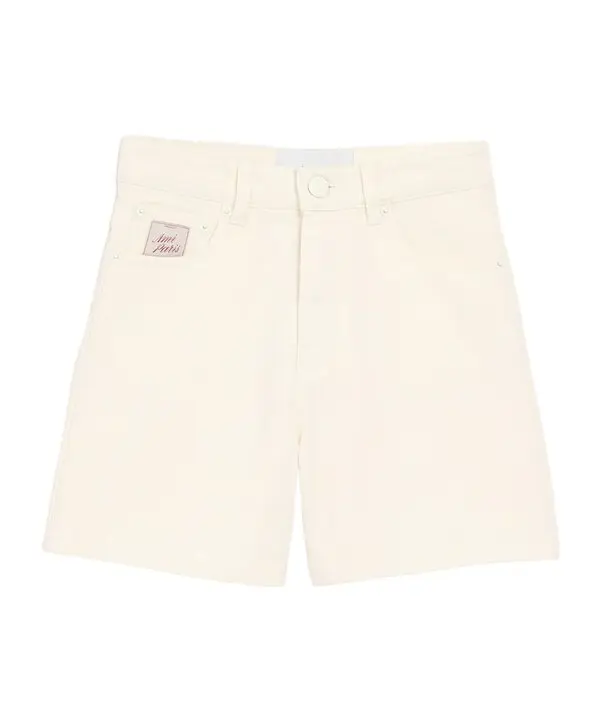 Ami Heritage Label Denim Shorts - White