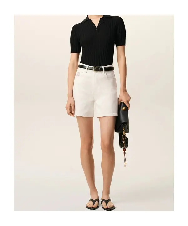 Ami Heritage Label Denim Shorts - White