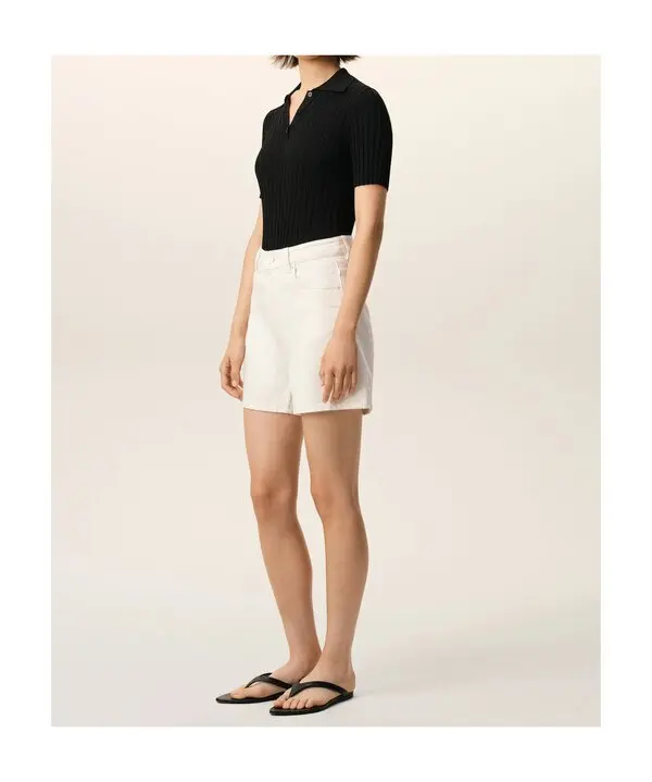 Ami Heritage Label Denim Shorts - White