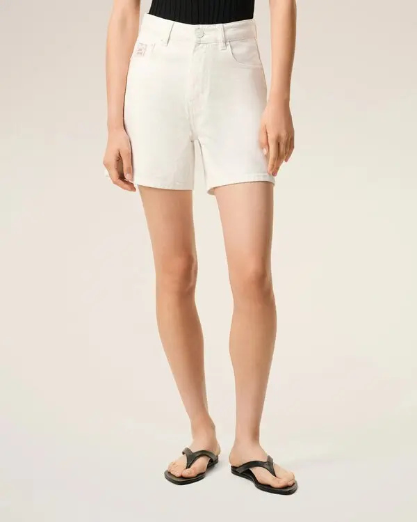 Ami Heritage Label Denim Shorts - White