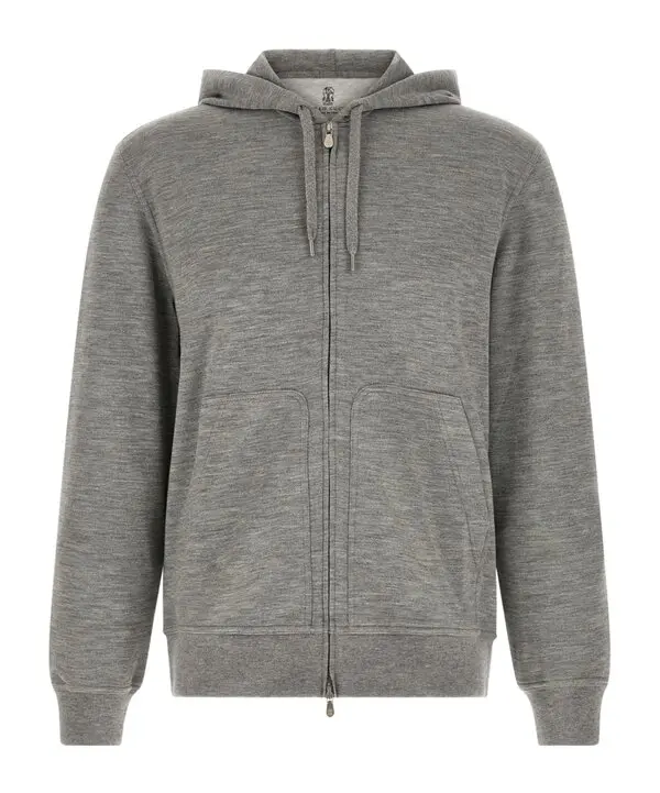 Brunello Cucinelli Zip-up Hooded Sweater - Grey