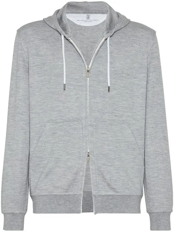 Brunello Cucinelli Zip-up Hooded Sweater - Grey
