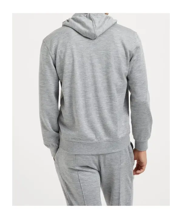 Brunello Cucinelli Zip-up Hooded Sweater - Grey