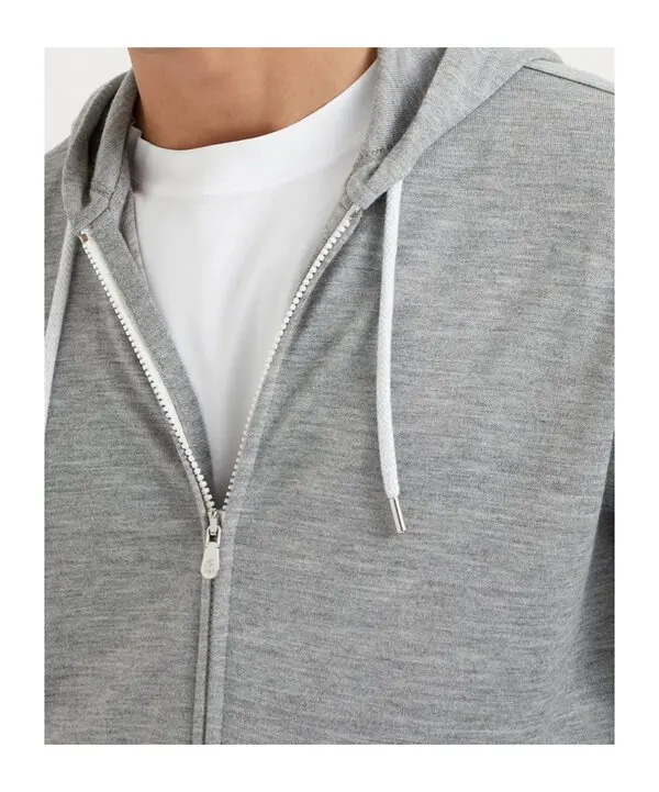 Brunello Cucinelli Zip-up Hooded Sweater - Grey