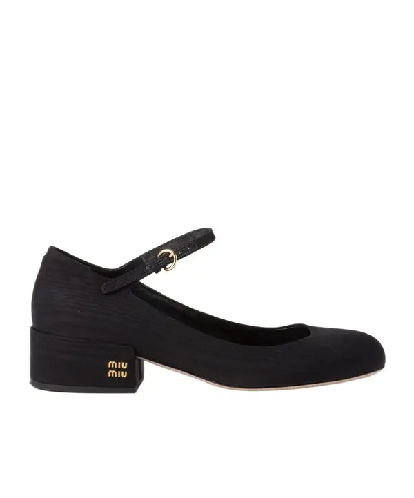 Miu Miu Logo Lettering Pumps - Black