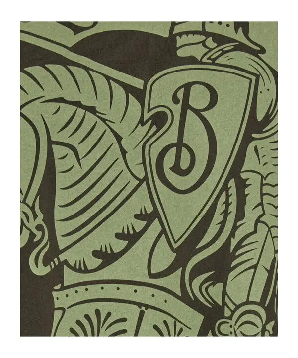 Burberry Equestrian Knight Printed Crewneck T-shirt - Green